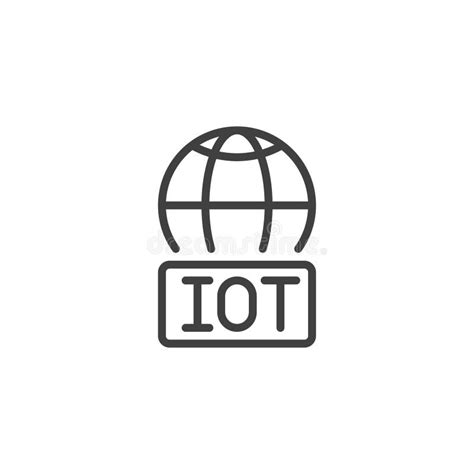 Internet Of Things Iot Line Icon Stock Vector Illustration Of Tech