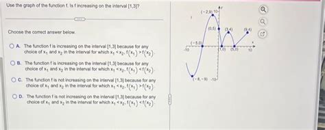 Solved Use The Graph Of The Function F Is F Increasing On Chegg