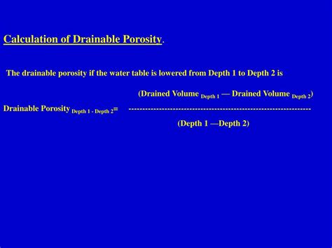 Ppt Calculation Of Drainable Porosity Powerpoint Presentation Free Download Id4384237
