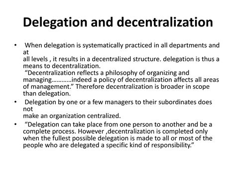Delegation And Decentralization Ppt Business And Finance