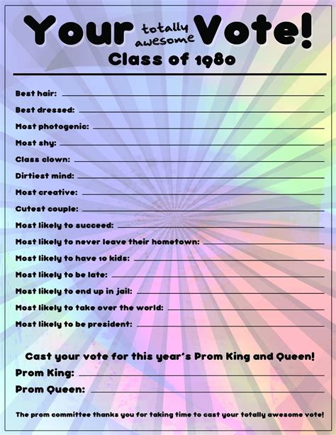 Madcap Frenzy Graphic Design DIY And Everything In Between S Prom Party Voting Sheet Freebie