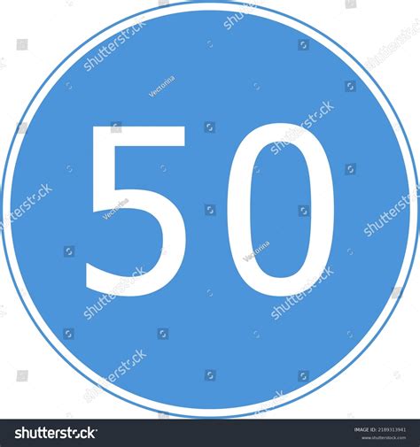 Road Prescriptive Sign Minimum Speed Limit Stock Vector Royalty Free