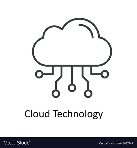 Cloud Technology Outline Icons Simple S Royalty Free Vector