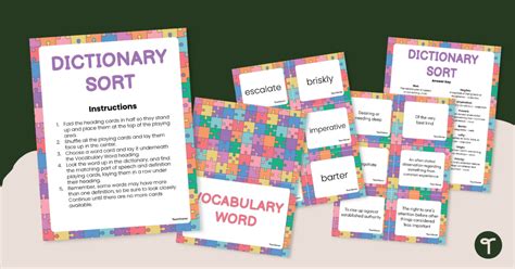 Dictionary Sorting Game Teach Starter