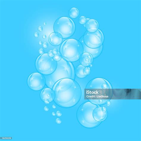 무지개 반사 세트 파란색 배경에 고립 된 현실적인 비누 거품 3차원 형태에 대한 스톡 벡터 아트 및 기타 이미지 3차원 형태 개념 개체 그룹 Istock