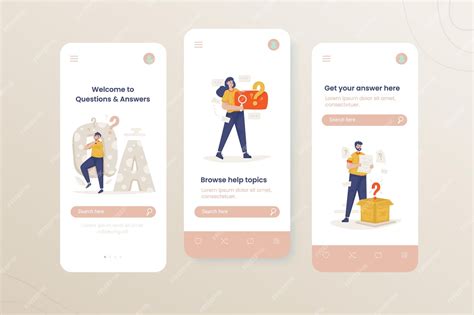Premium Vector Question Answer Page Illustration Onboard Mobile Ui