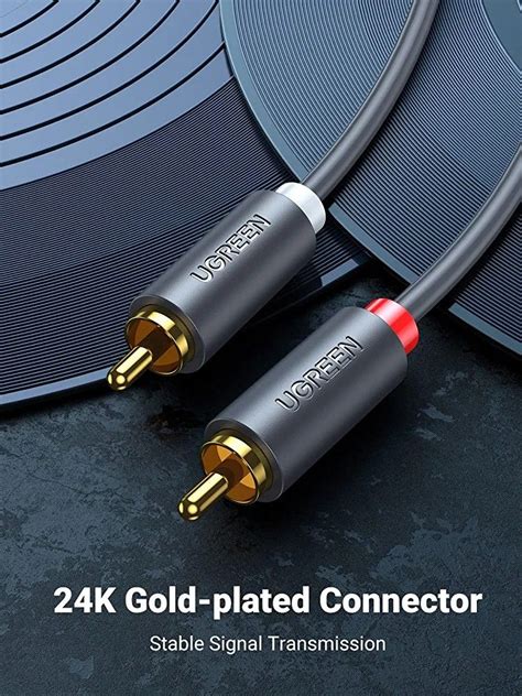 Ugreen Rca Cable 2rca Male To 2rca Male Stereo Audio Cable Gold Plated