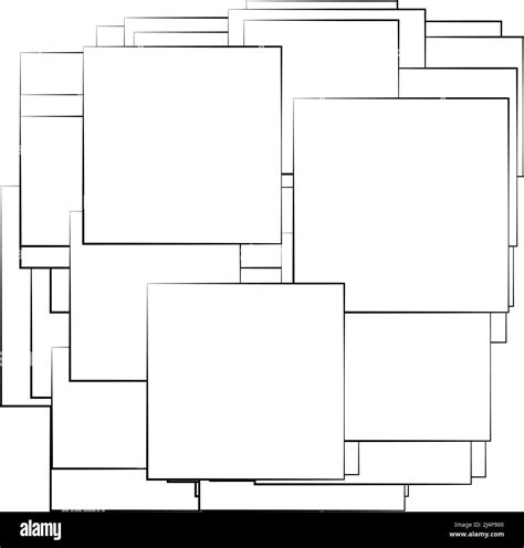 Random Rectangles Structure Vector Composition Pattern Stock Vector