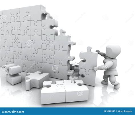 Solving Jigsaw Puzzle Stock Illustration Illustration Of Skill 9578335