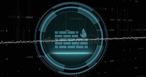Animation Of Graph Data Over Cyber Security Text And Firewall Icon