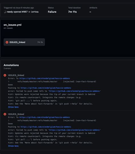 🐛 Issueslinked Commit If Needed Fails · Issue 969 · Alexbelgiumhassio Addons · Github
