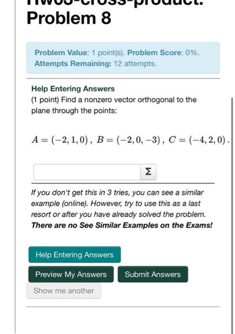 solved problem 8 problem value 1 point s problem score