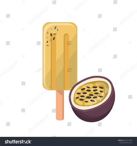 Cartoon Comic Vector Passion Fruit Popsicle Stock Vector Royalty Free 1972191002 Shutterstock
