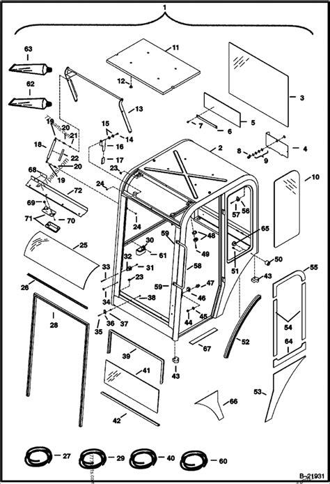 6805903 Window Cab Curved Bobcat Spare Part
