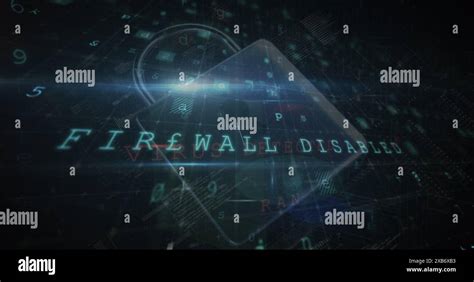Digital Interface Showing FIREWALL DISABLED In Futuristic Text Stock Photo Alamy