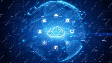 Premium Photo Secure Digital Data Network Digital Cloud Computing