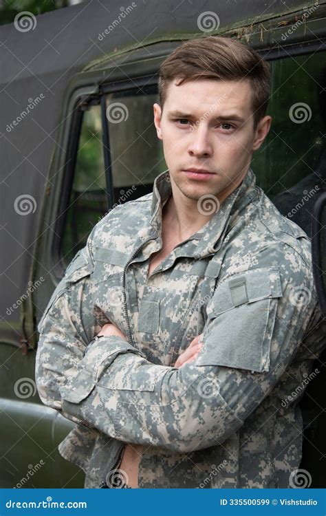 Model In Uniform Stock Image Image Of Confident Face 335500599