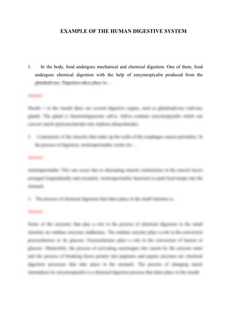 Solution Example Of The Human Digestive System Studypool