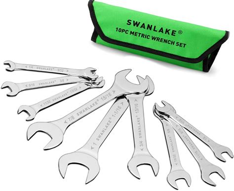 Swanlake 9pcs Super Thin Open End Wrench Set Cr V Steel Sae Size 14
