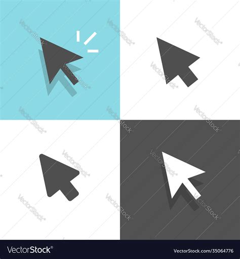 Mouse Pointer Arrow Click Icon Set Royalty Free Vector Image