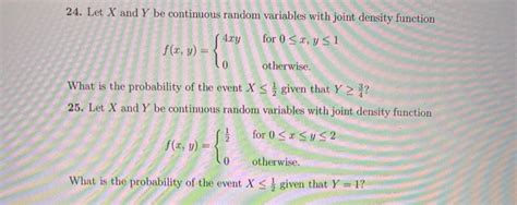 solved 24 let x and y be continuous random variables with