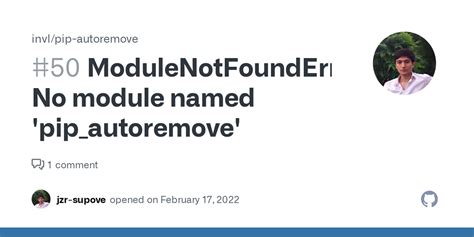Modulenotfounderror No Module Named Pipautoremove · Issue 50