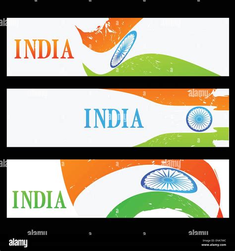 Vector Set Of Indian Flag Headers Stock Vector Image And Art Alamy