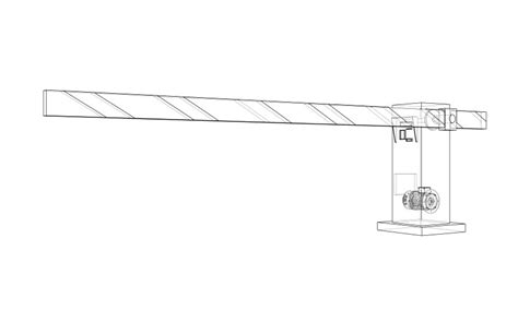 Automatic Barrier Gate Closing Access To Parking Vector Image
