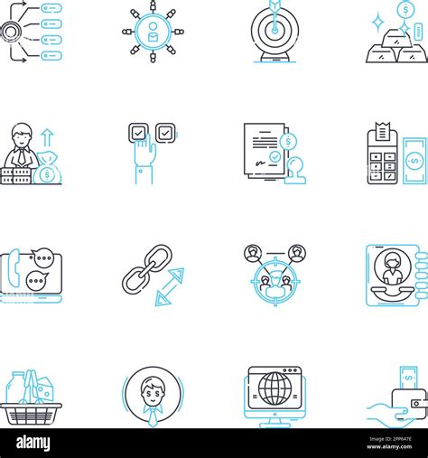 Display Ads Linear Icons Set Impressions Clicks Ctr Click Through