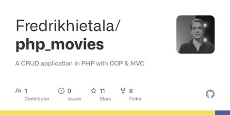 Github Fredrikhietala Php Movies A Crud Application In Php With Oop Mvc