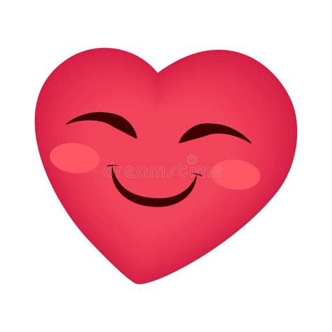 Cute Smiling Emoji Heart Stock Vector Illustration Of Emoticon 253764645