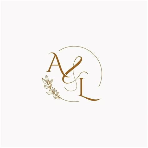Al Initial Wedding Monogram Logo