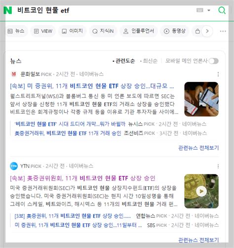 美증권위원회 Sec 비트코인 현물 Etf 승인 11개 상장