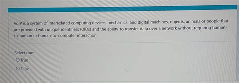 Solved Voip Is A System Of Interrelated Computing Devices