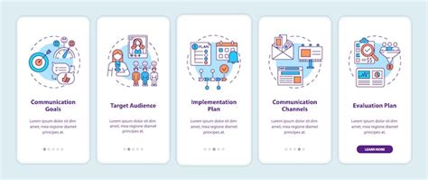 Premium Vector Communication Strategy Components Onboarding Mobile