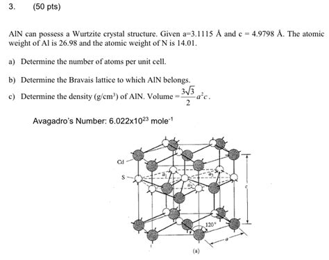 Solved Aln Can Possess A Wurtzite Crystal Structure Given