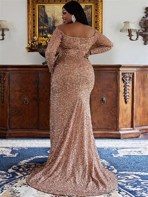 Rose Gold Plus Size Formal Dress Discount