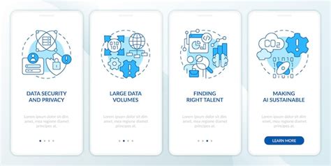 Premium Vector Data Science Challenges Blue Onboarding Mobile App Screen