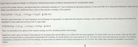 Solved Part A Standard Reaction Entropy At 298 K Calculate