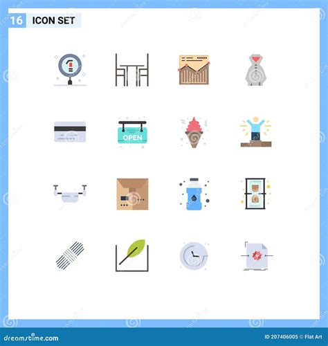 Universal Icon Symbols Group Of 16 Modern Flat Colors Of Back Rain Interior Clothing Website