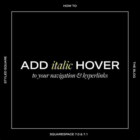 How To Add Italic Hover To Navigation And Text Links With Css