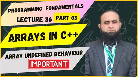 Programming Fundamentals Lecture 36 Part 03 Arrays In C 1 D