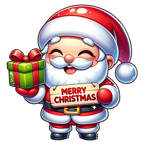 16 Kawaii Santa Claus Png Bundle Christmas Clipart Illustration Cute