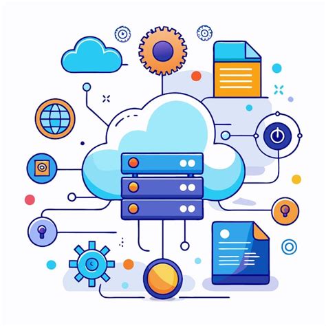 a cloud computing database network with various devices sign and checkmarks premium ai