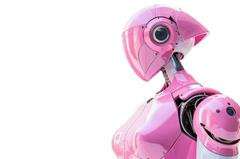 Pink Humanoid Robot Premium Ai Generated Image