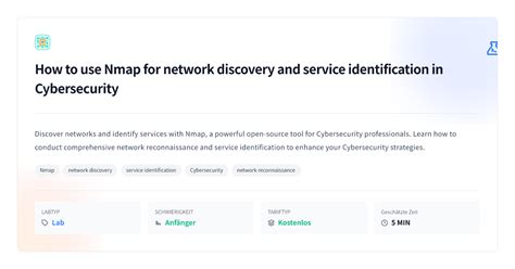 Nmap Netzwerkerkennung Und Dienstidentifizierung In Der Cybersicherheit Labex