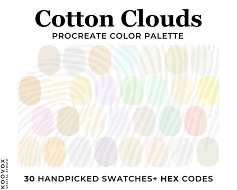 White Color Palette Procretae Procreate Swatches Hex Codes Procreate Palette Pastel Shades