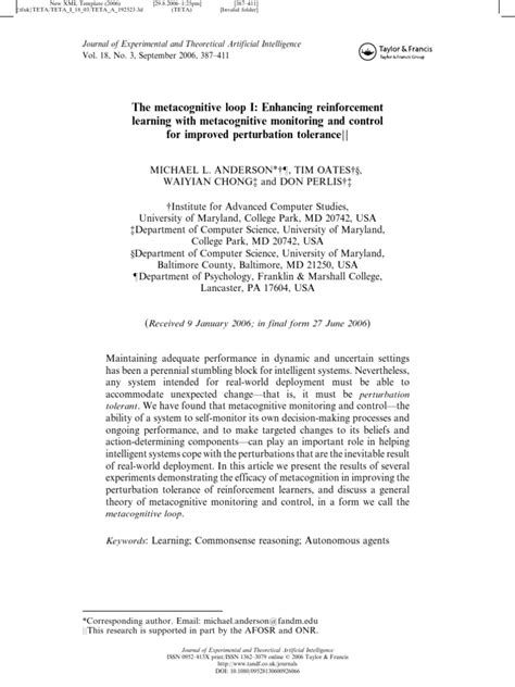 Met A Cognitive Loop Pdf Contradiction Metacognition