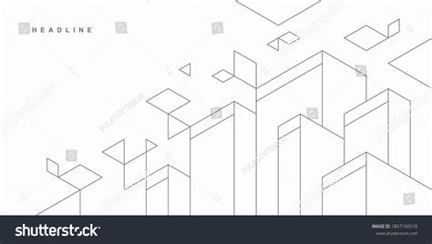 Abstract Geometric Technological Background Architectural Construction Stock Vector Royalty