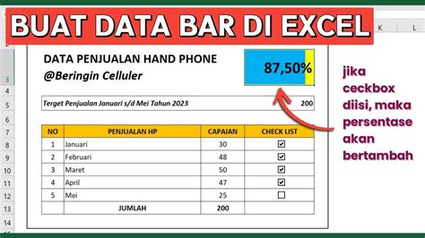 Cara Membuat Progress Bar Di Excel Youtube